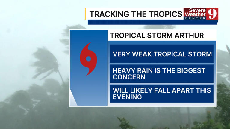 Tropical storm Arthur forms in Gulf, expected to weaken rapidly