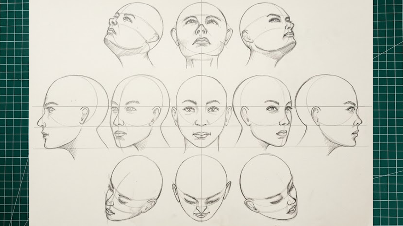 Master head sketch angles easily with simple proportion construction method