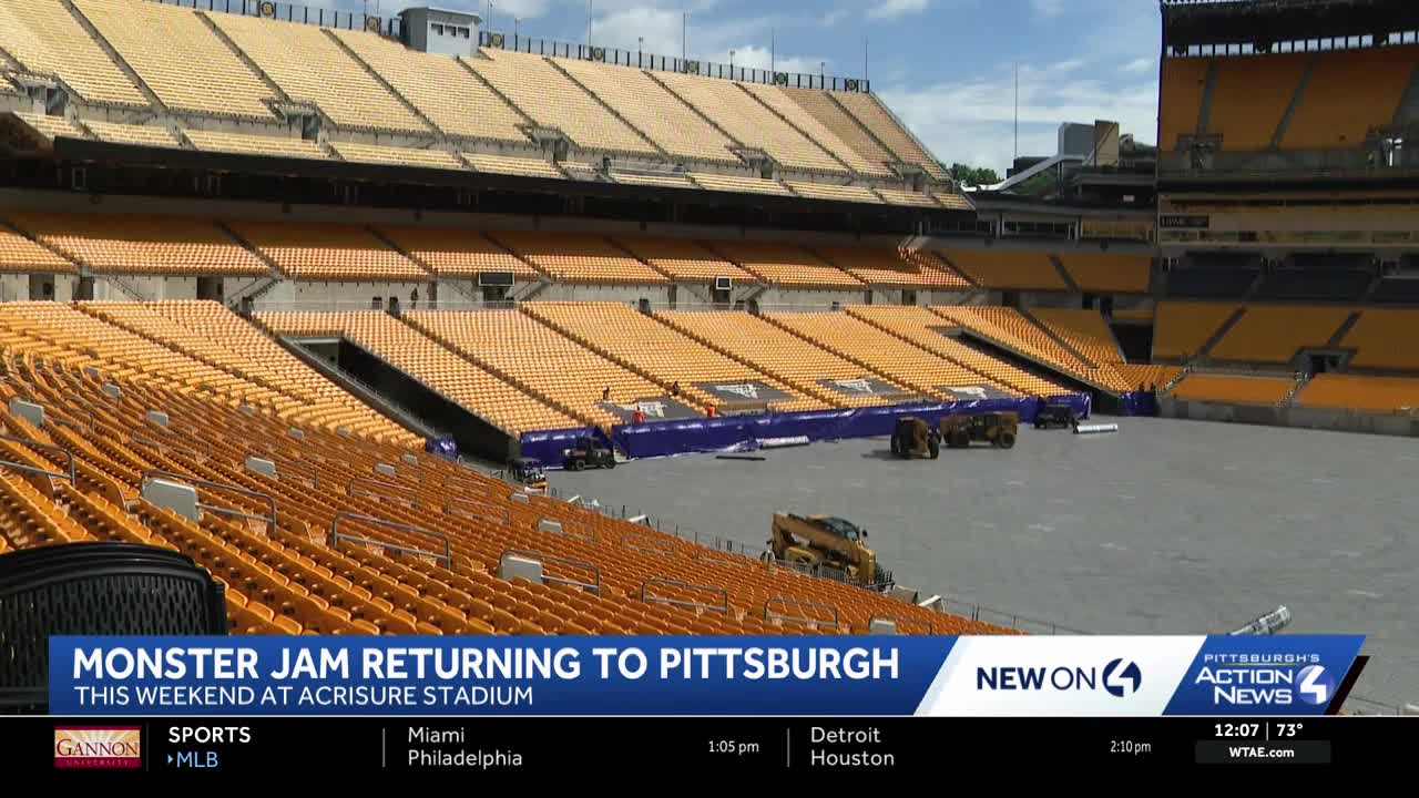 Dirt delayed for Monster Jam move-in at Acrisure Stadium