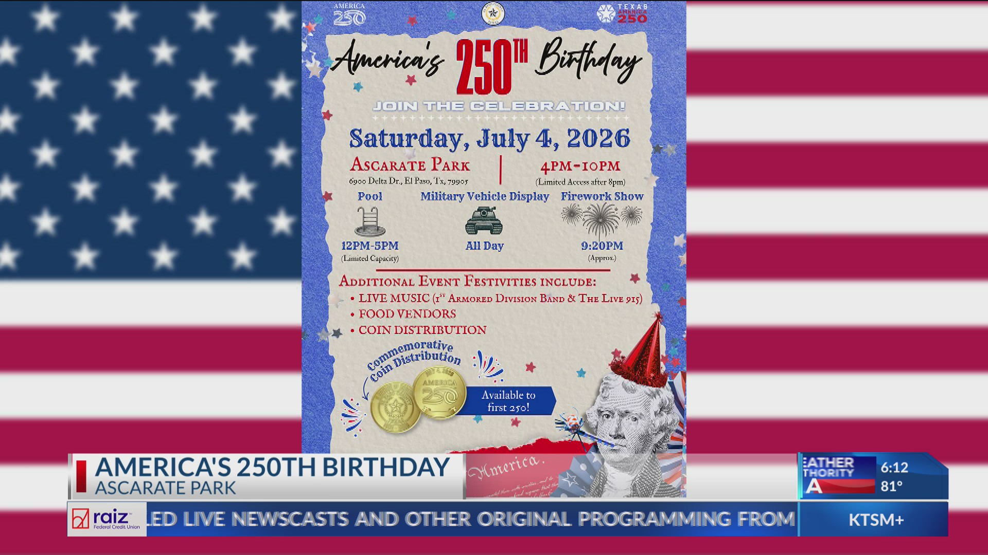 America's 250th birthday at Ascarate Park