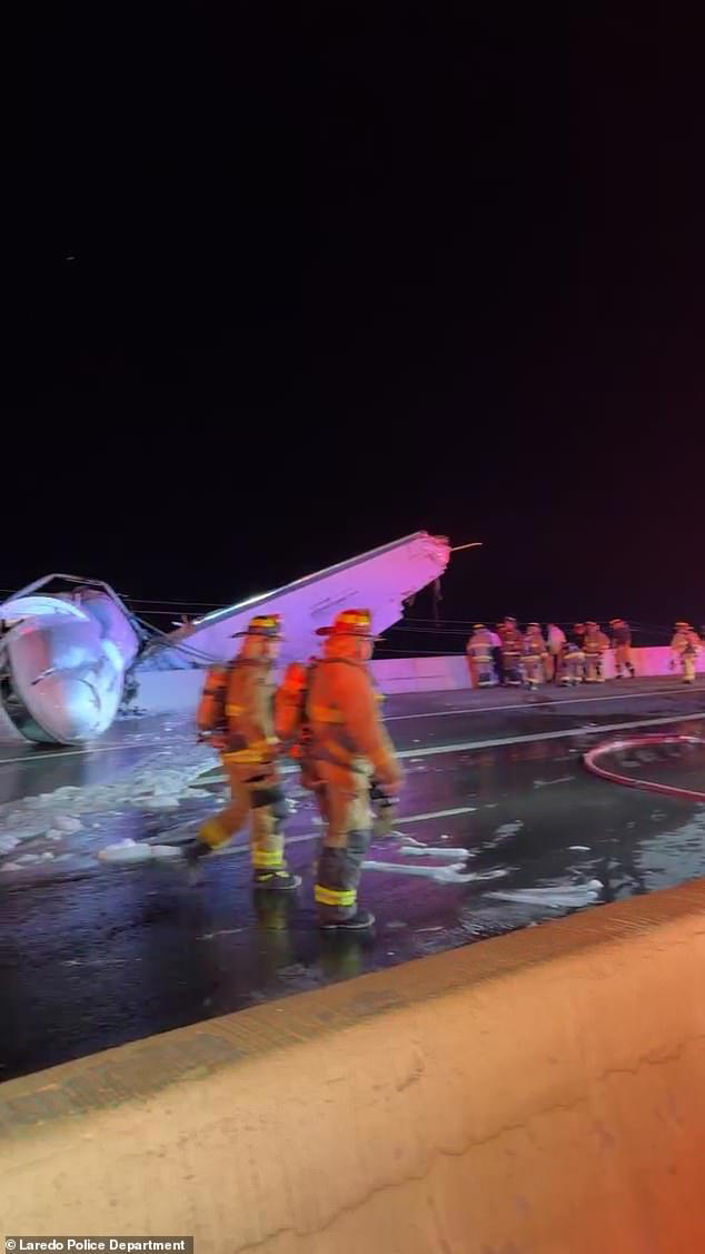 Dashcam captures private jet crash on Texas highway