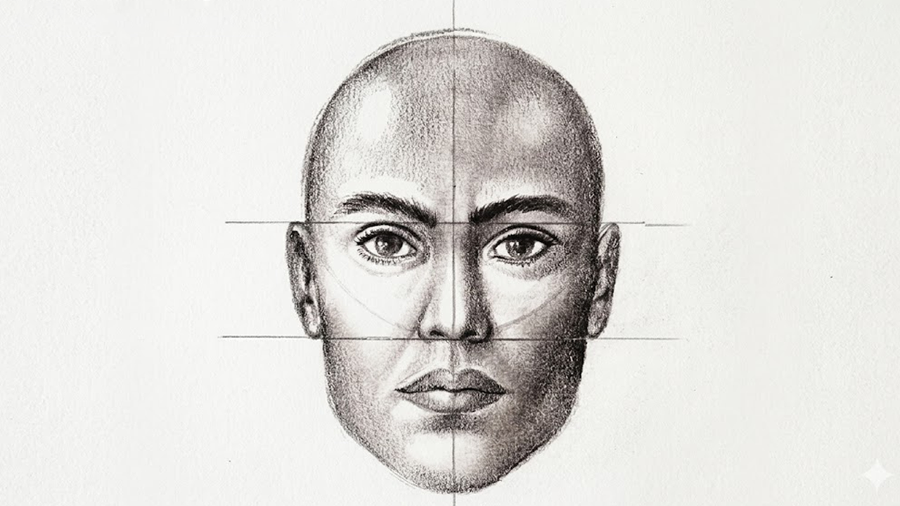 Master facial proportions for front facing male and female character design