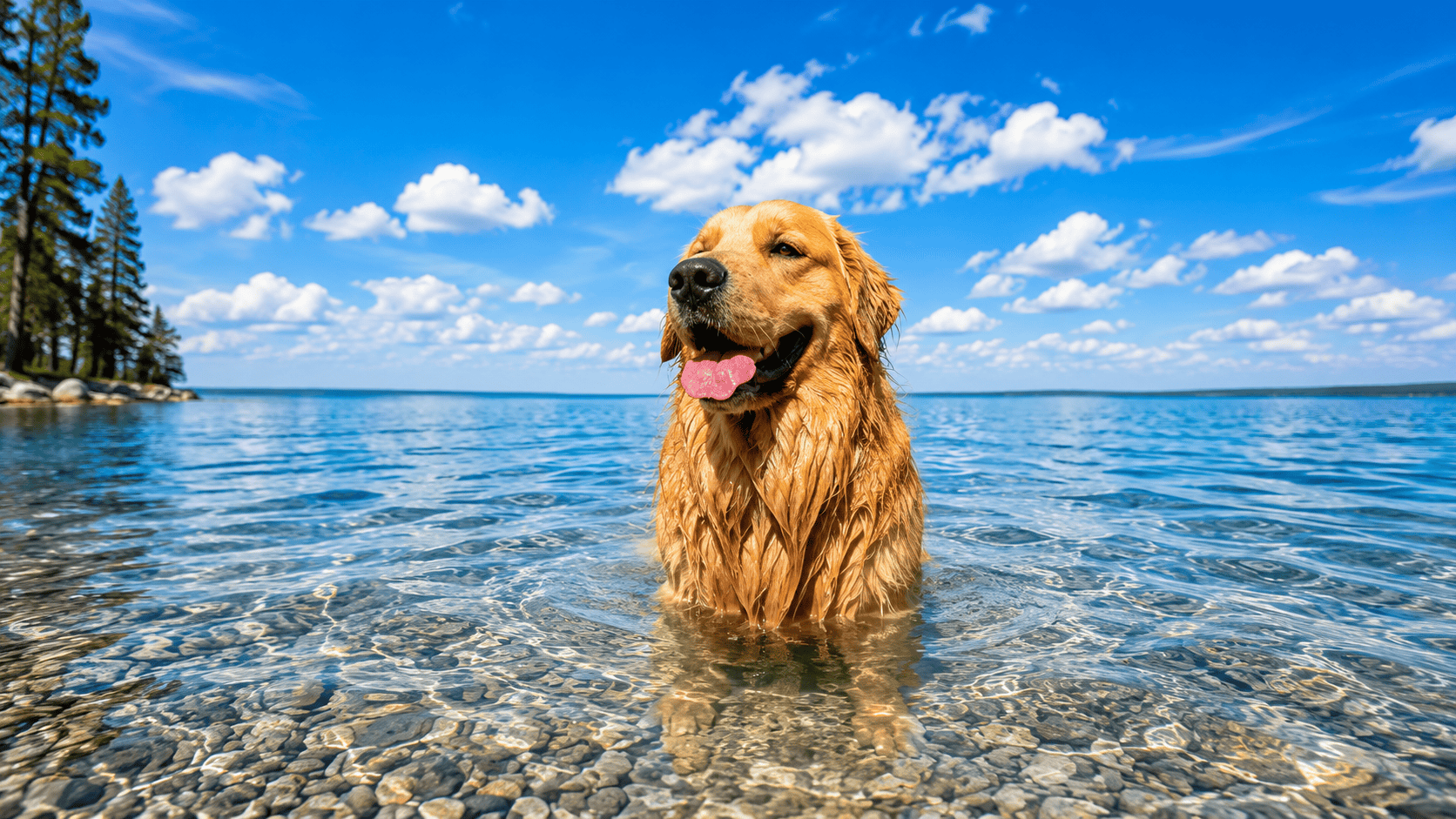 My dog looks born for lake life