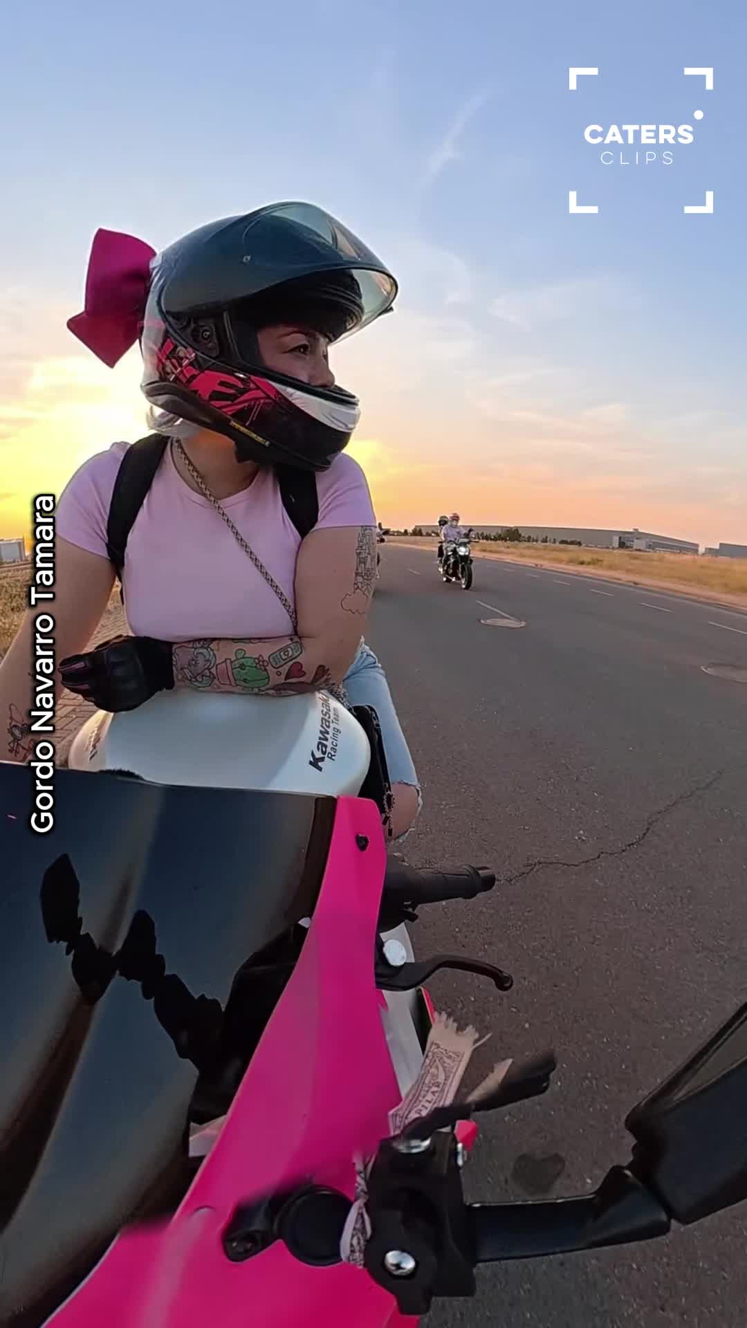 A split-second mistake sends motorcyclist sliding across road