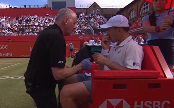Queen's match stopped suddenly as British star suffers medical issue on ...