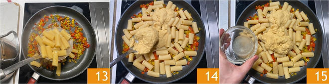 Pasta con crema di ceci e peperoni