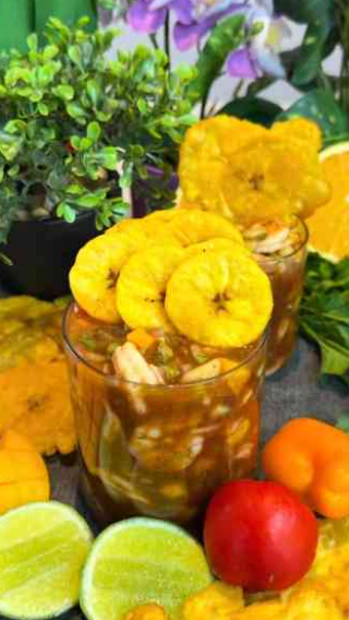 Ceviche de camarones con mango fresco y mucho sabor