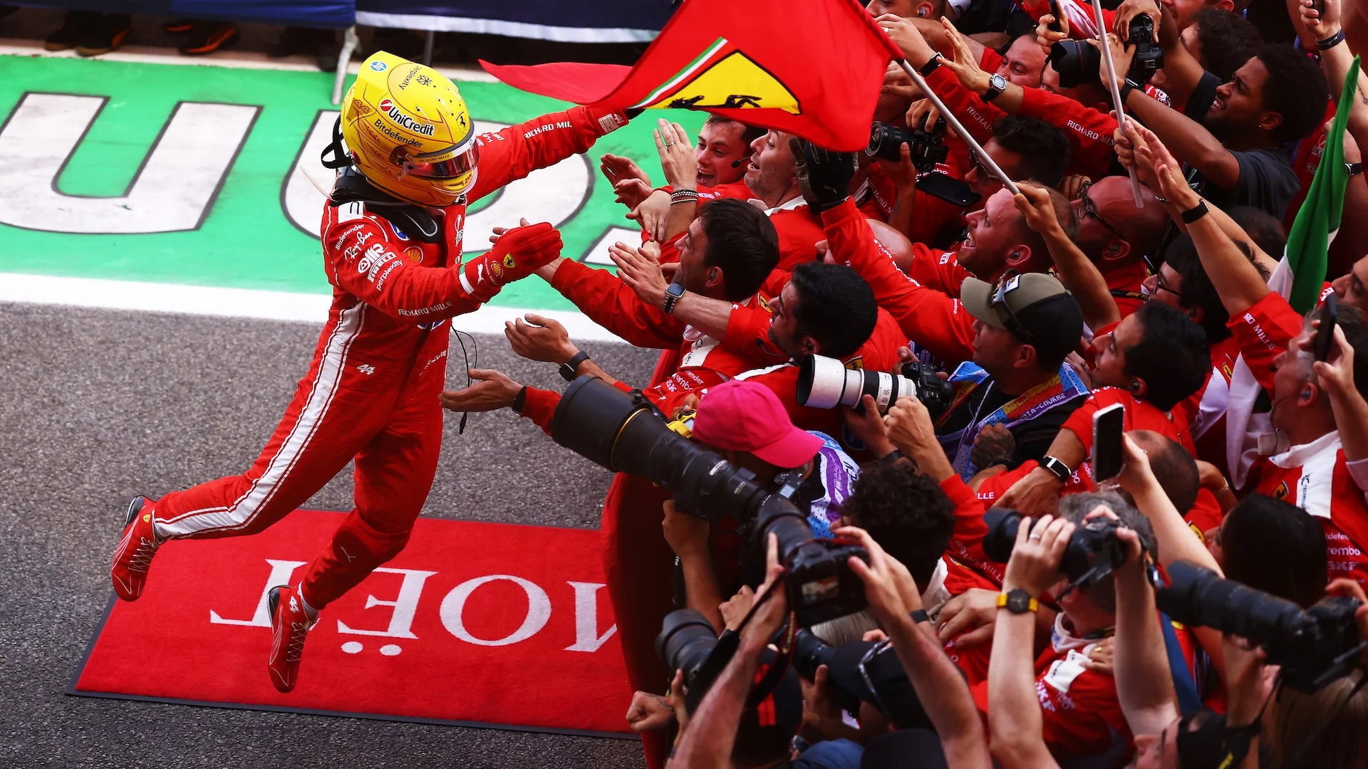 Lewis Hamilton’s first Ferrari win is a lesson in borrowed belief