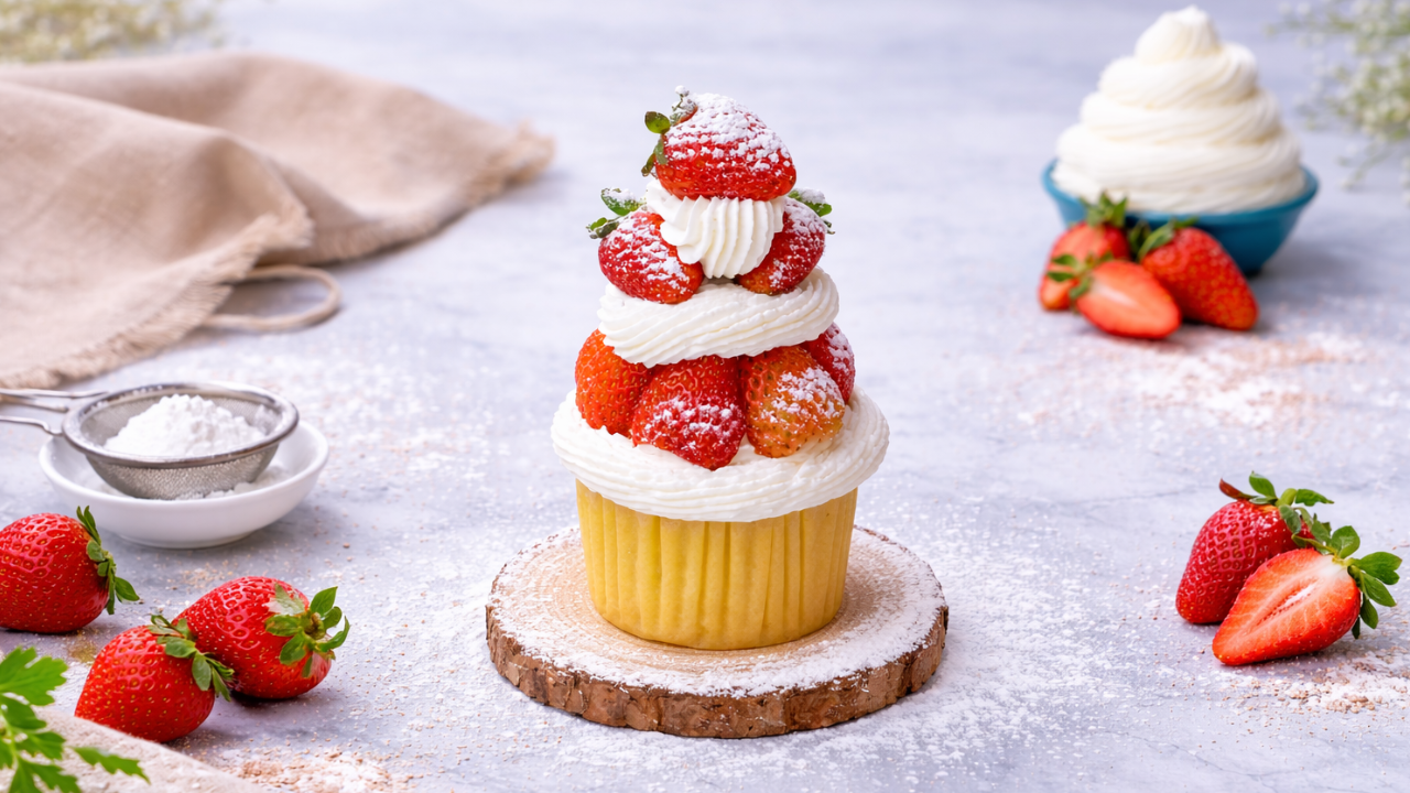 How to make strawberry cream cupcakes
