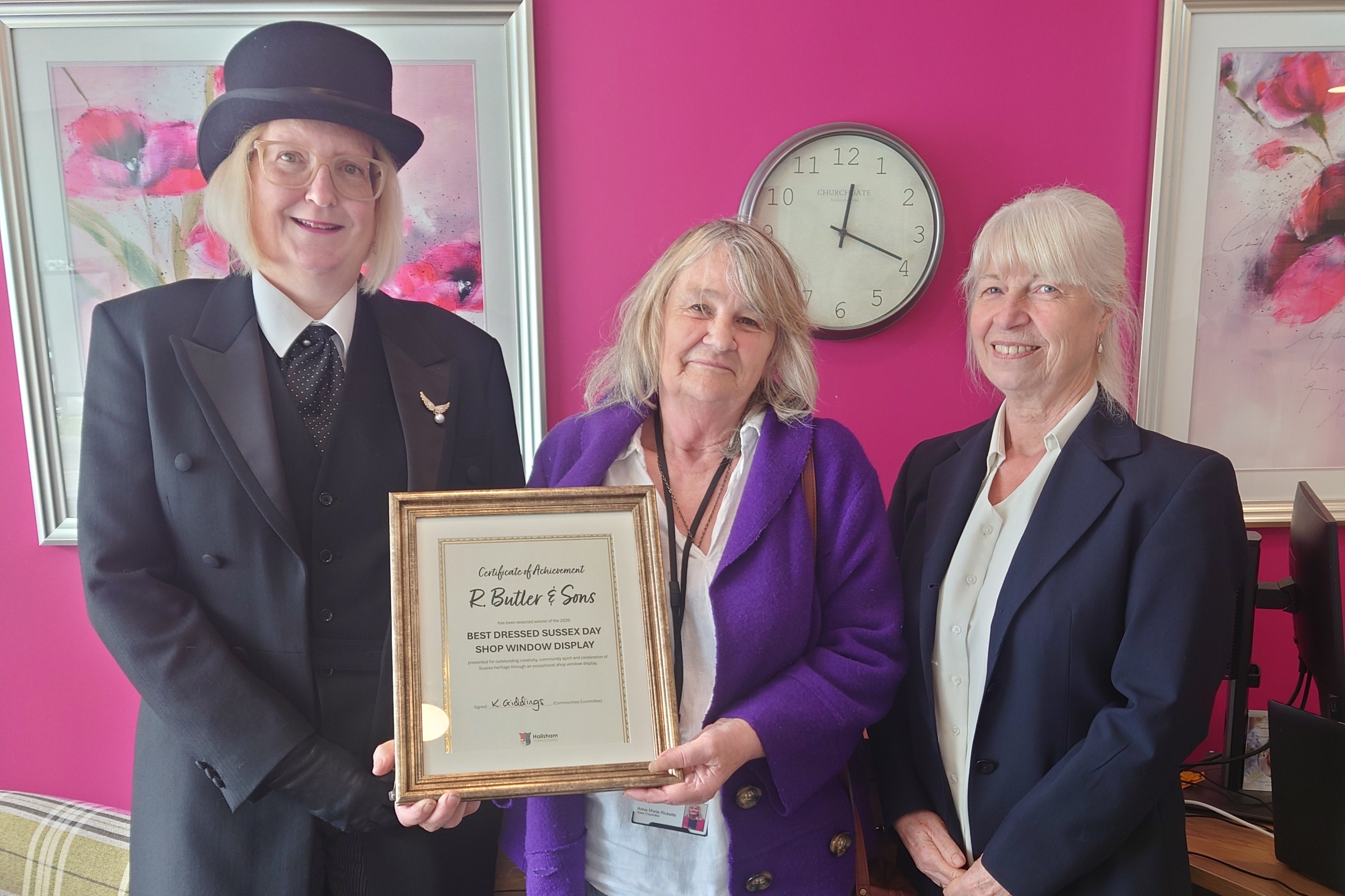 Funeral directors win Hailsham's best dressed Sussex Day window display ...