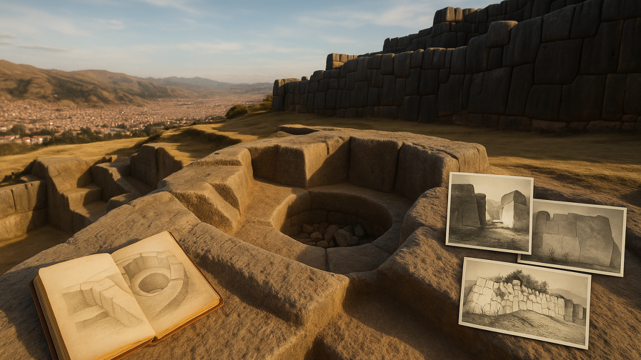 1840 sketch shows wells at Sacsayhuaman that no longer exist