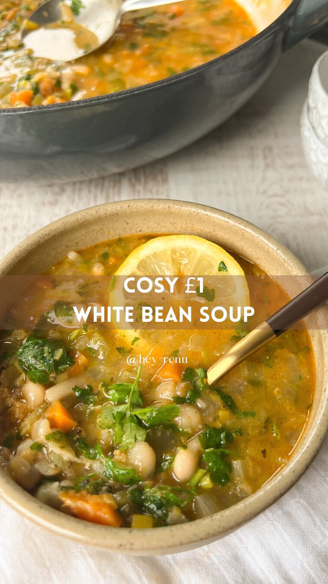 Budget friendly white bean vegetable soup you'll love