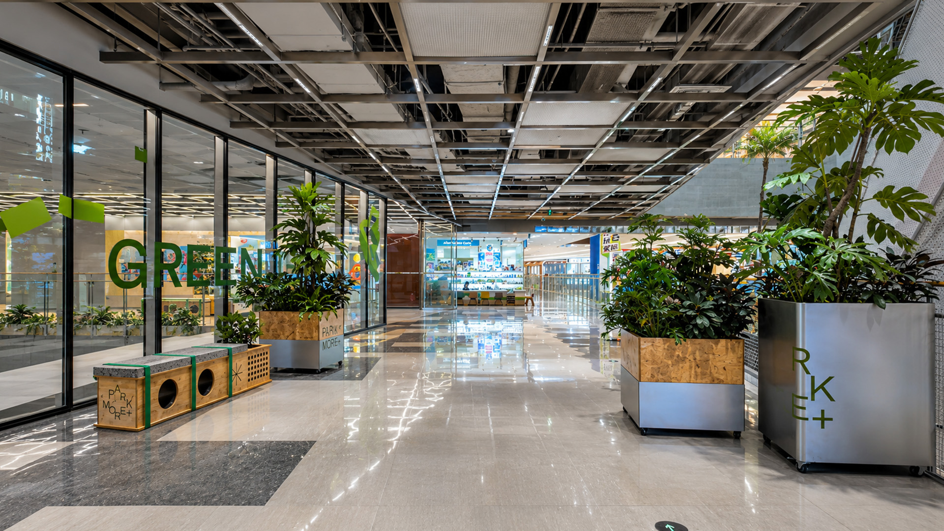 Walking inside China’s modern mall with a hidden green zone
