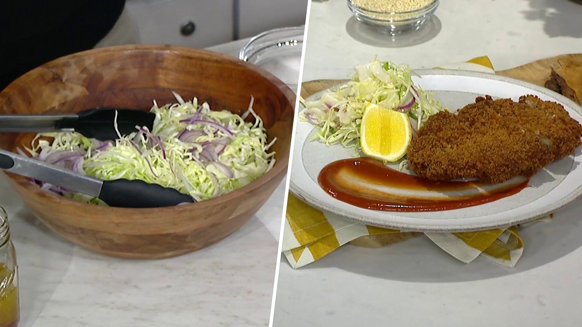 Crispy chicken katsu and yuzu cabbage salad: Get the recipes