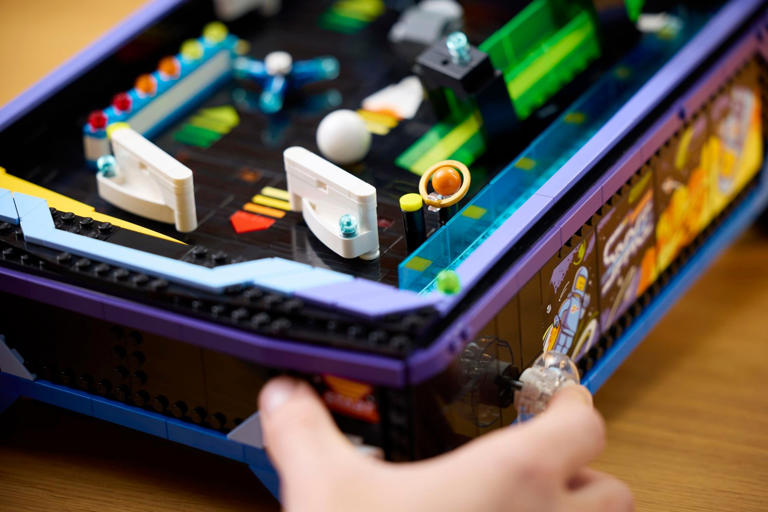 Lego has made a working pinball table with a retro space theme