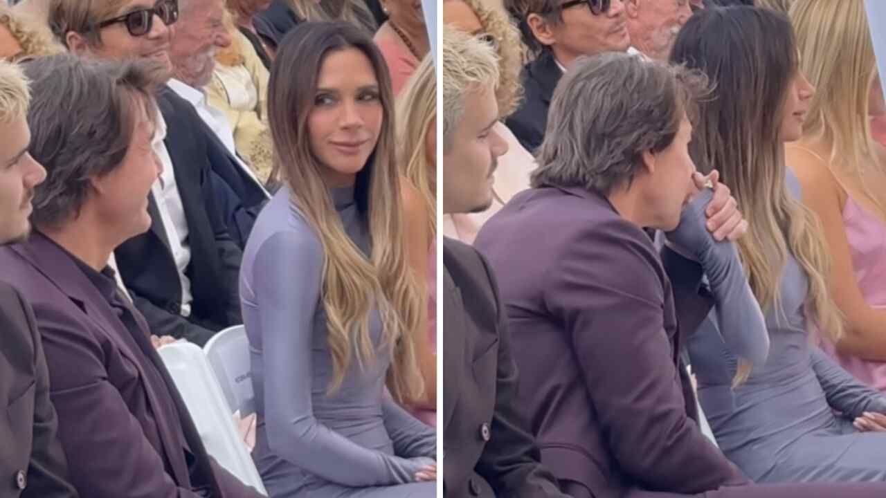 Tom Cruise overrasker ved at hilse på Victoria Beckham med et kys på hånden