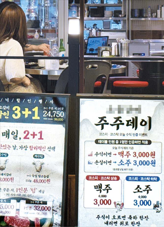 Seoul restaurants offer stock-linked alcohol discounts