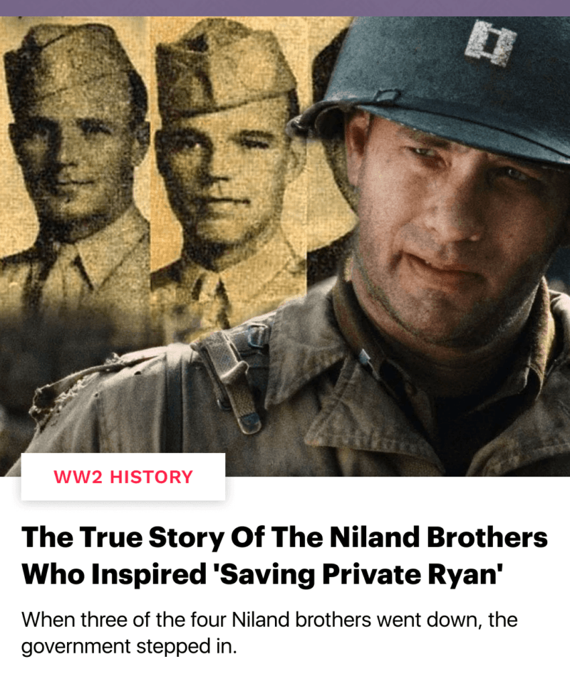 The true story of the Niland brothers who inspired 'Saving Private Ryan'