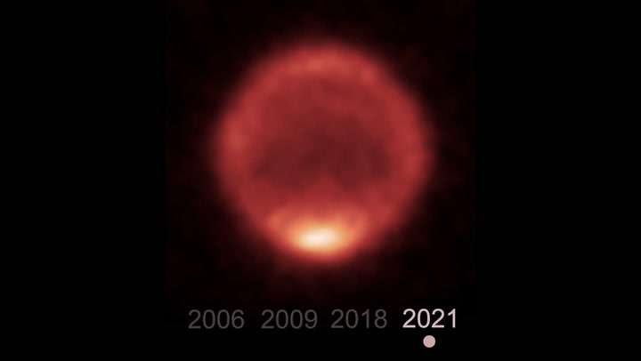 Neptune's thermal images collected across different time periods
