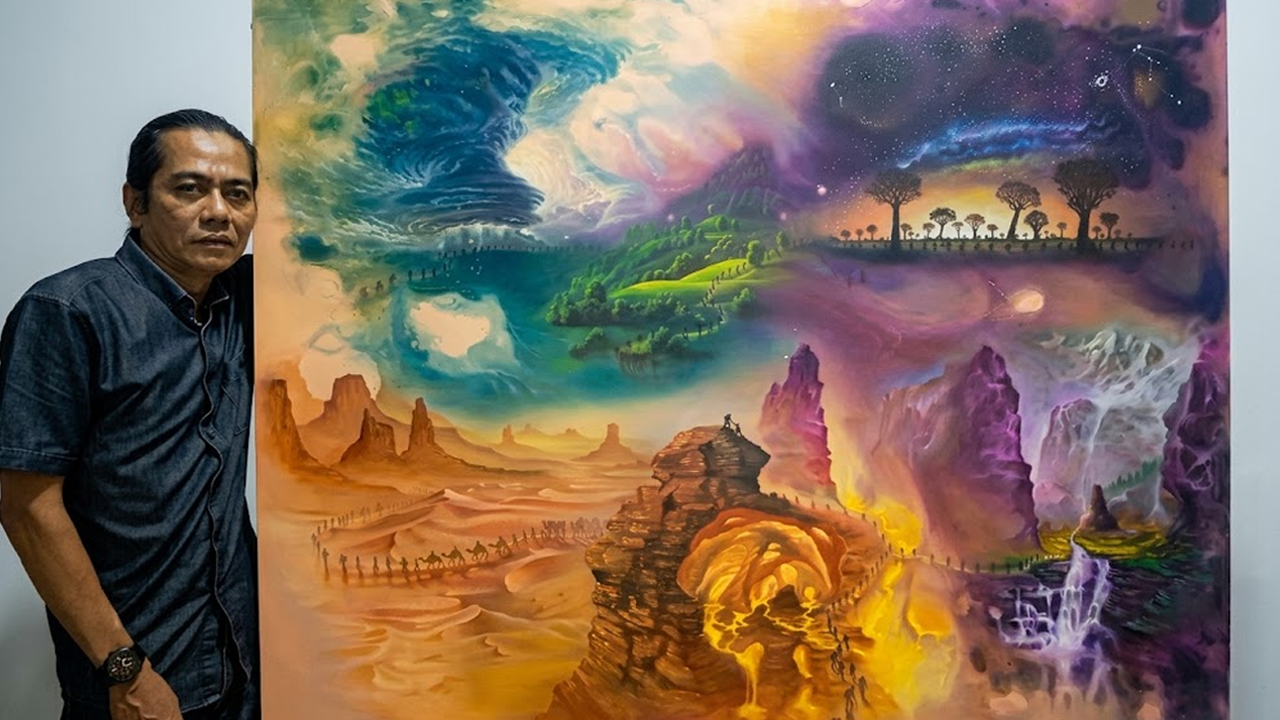 Expressive Nomads canvas artwork about struggle growth and inner peace