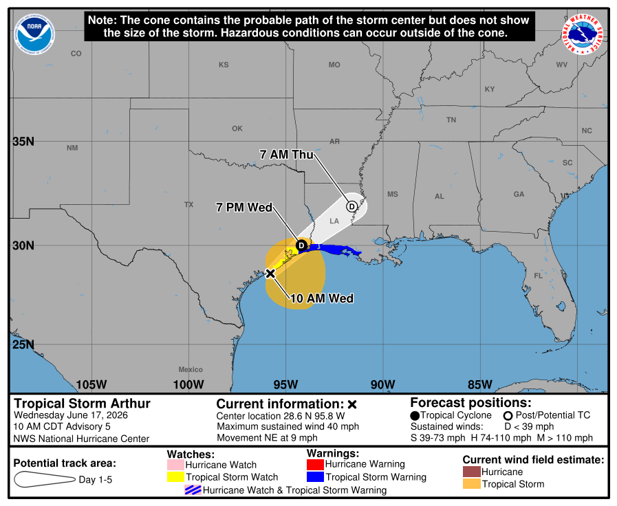 Tropical storm Arthur forms off Texas coast as Houston hosts World Cup