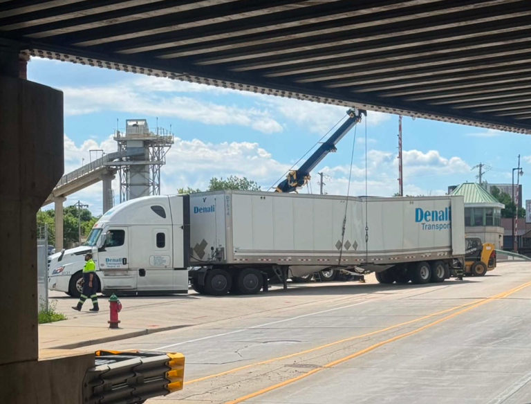 Low bridge known as KK Can Opener claims another semi-trailer victim