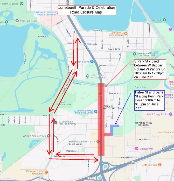 Madison roads to close, buses to be rerouted for Juneteenth parade