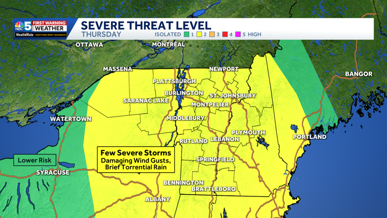 Strong wind gusts, afternoon severe storms possible Thursday in Vermont ...