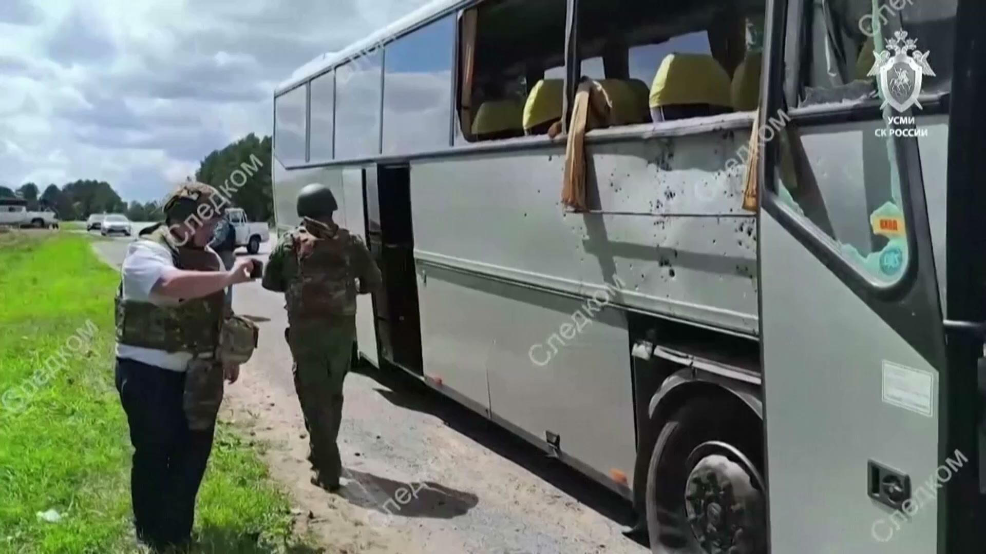 Bus with Belarus children's football team hit by a drone in Russia ...