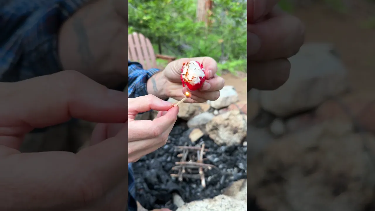 Easy fire starter! 🏕️#Campfire #camping