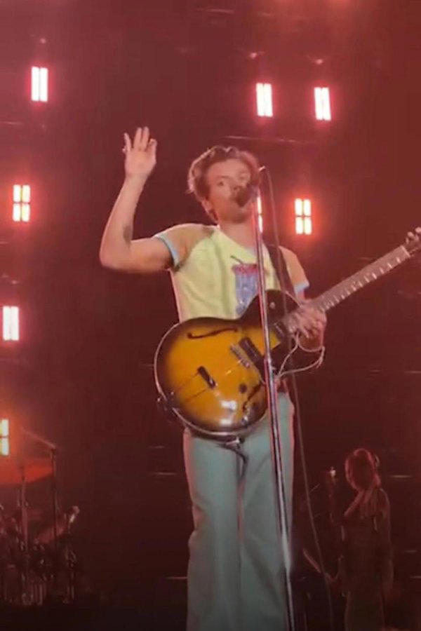 Harry Styles belts out classic anthem Horses and does shoey onstage as ...