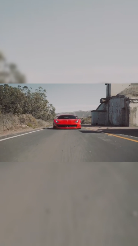 Red Ferrari captured in cinematic detail
