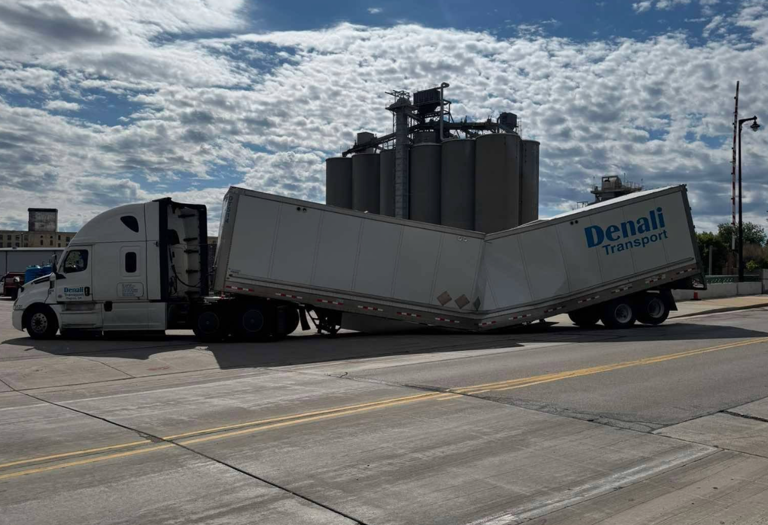 Low bridge known as KK Can Opener claims another semi-trailer victim