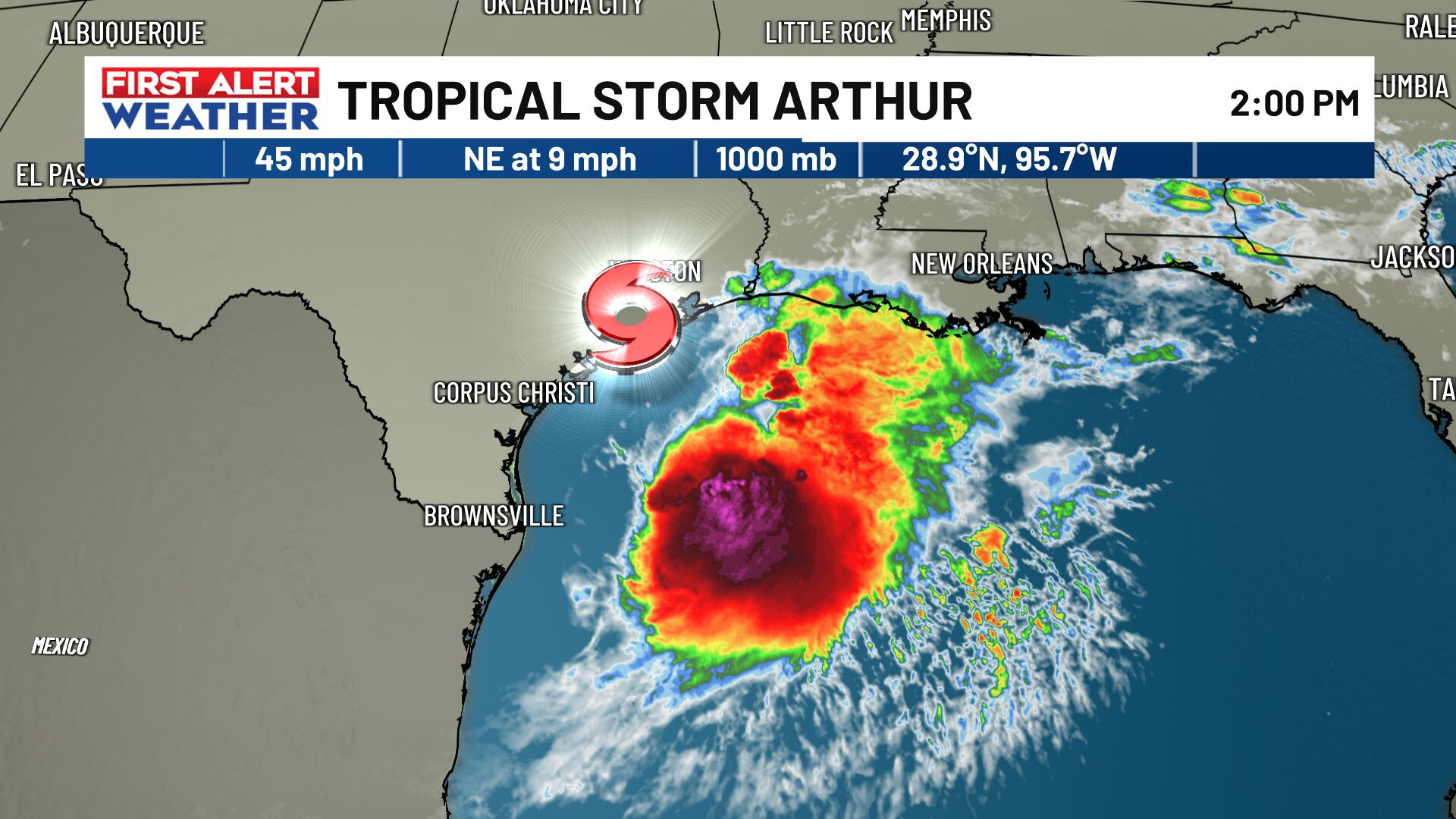 First alert: Tropical Storm Arthur has formed in the Gulf