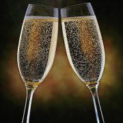 Rose water champagne cocktail for two