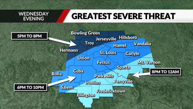 Storms, severe weather roll through the St. Louis area Wednesday