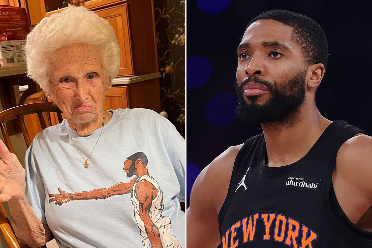 Knicks star Mikal Bridges celebrates NBA championship with 95-year-old ...