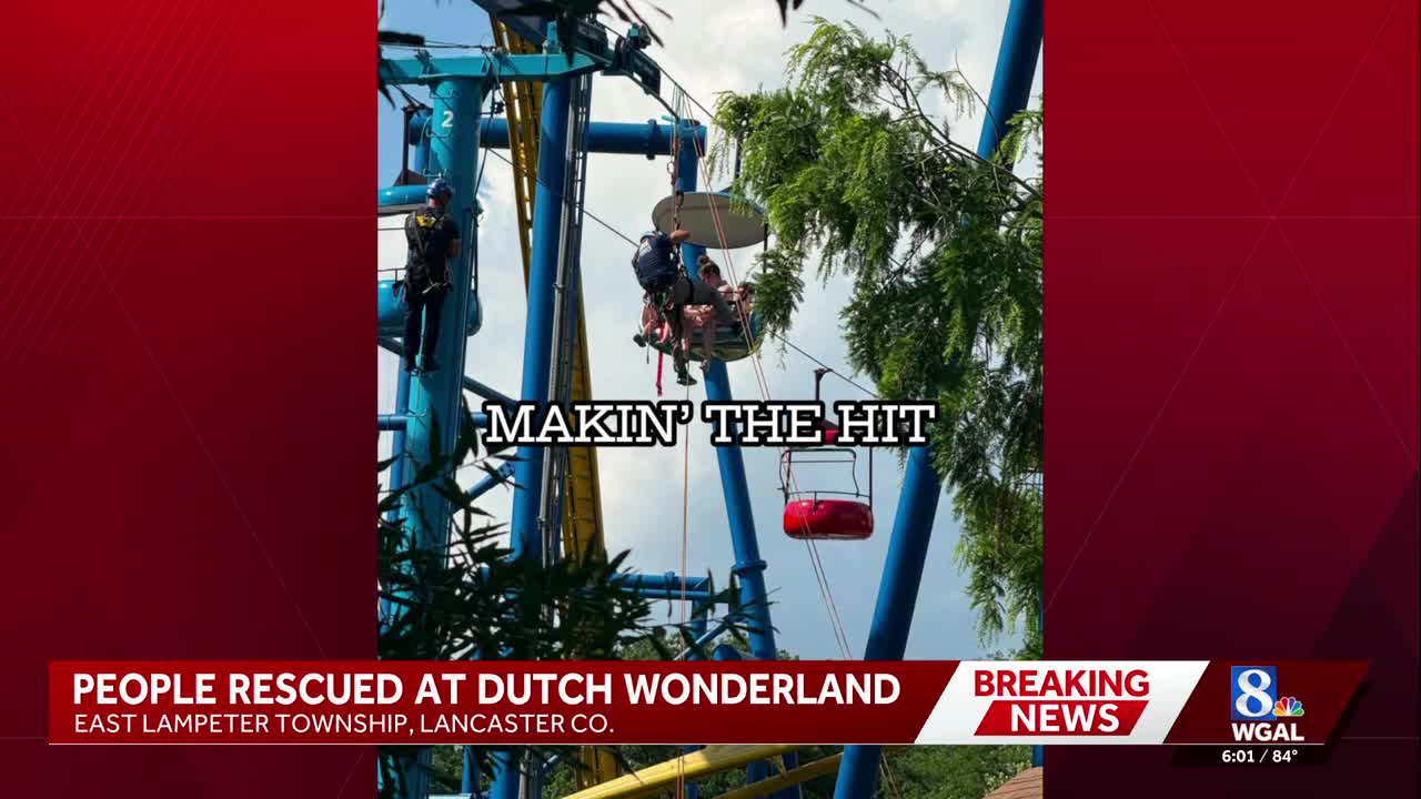 High-angle rescue reported at a Lancaster County amusement park