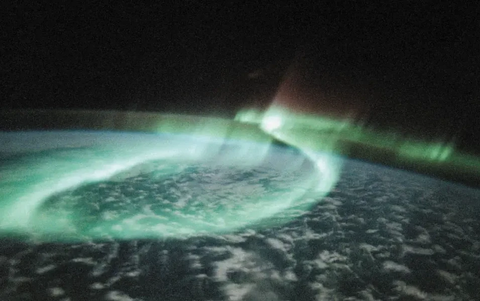 Jessica Meir captures rare 'dancing snake' southern lights from space