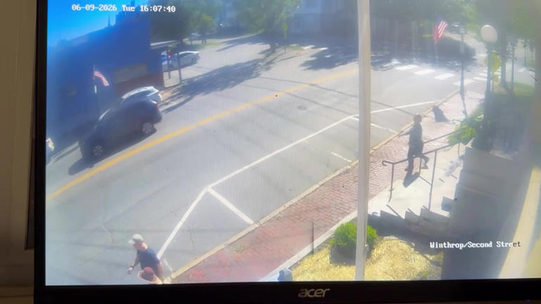 Inches from disaster: Video captures car nearly hit woman in Hallowell