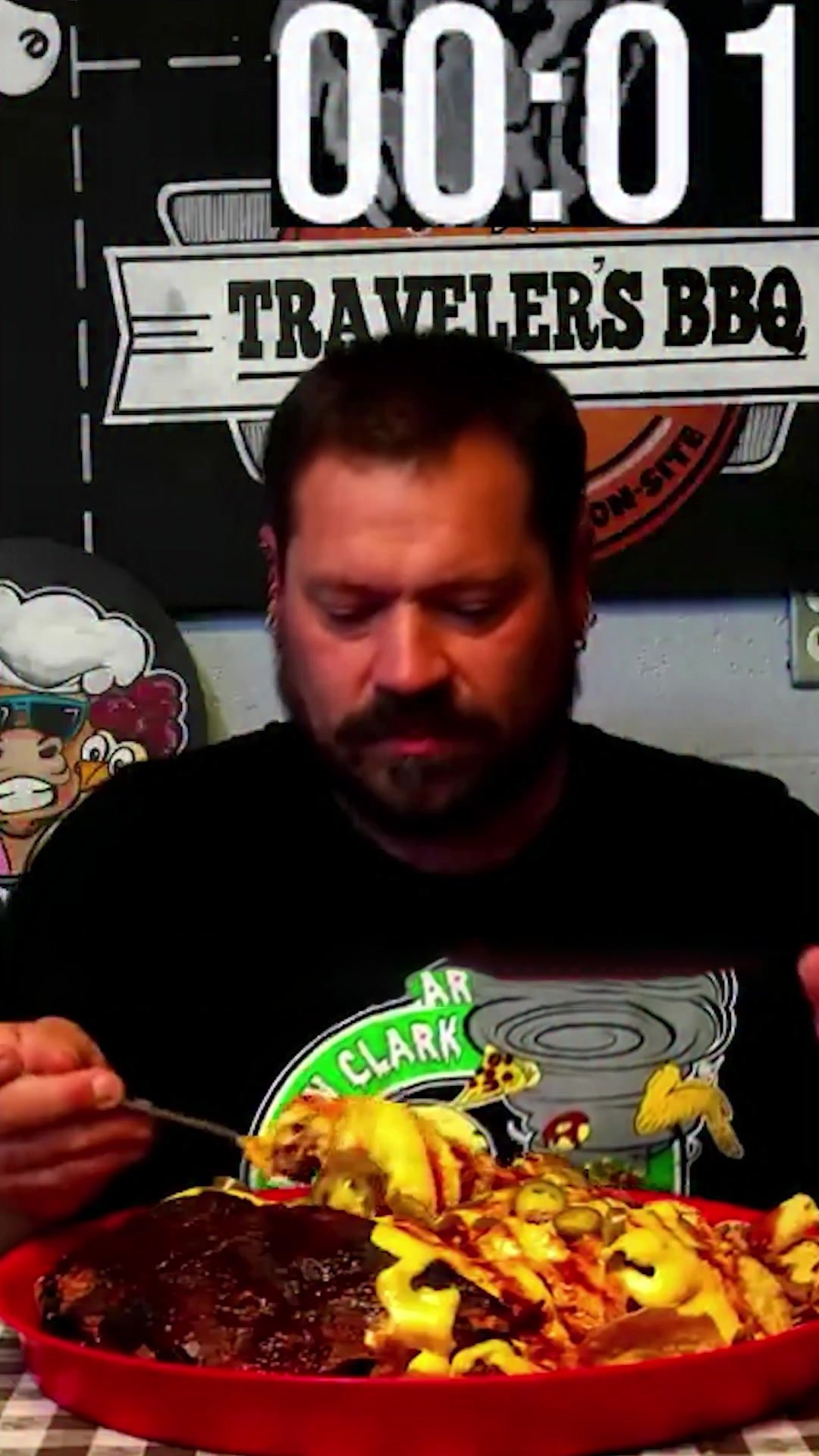 Huge BBQ nacho challenge