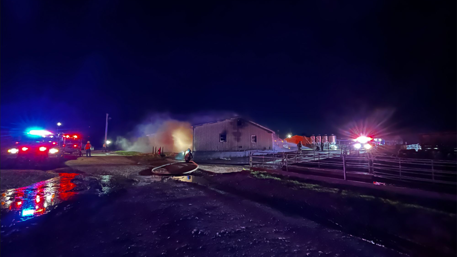 Fire damages structures at K-State Dairy Unit Wednesday