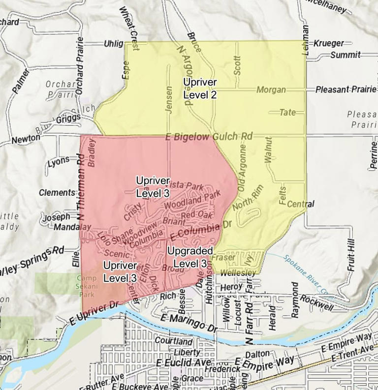 15 homes lost, 1 person missing in Upriver Fire burning in Spokane Valley