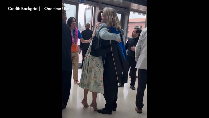 Watch: Jennifer Lopez tears up at son Max's high school graduation