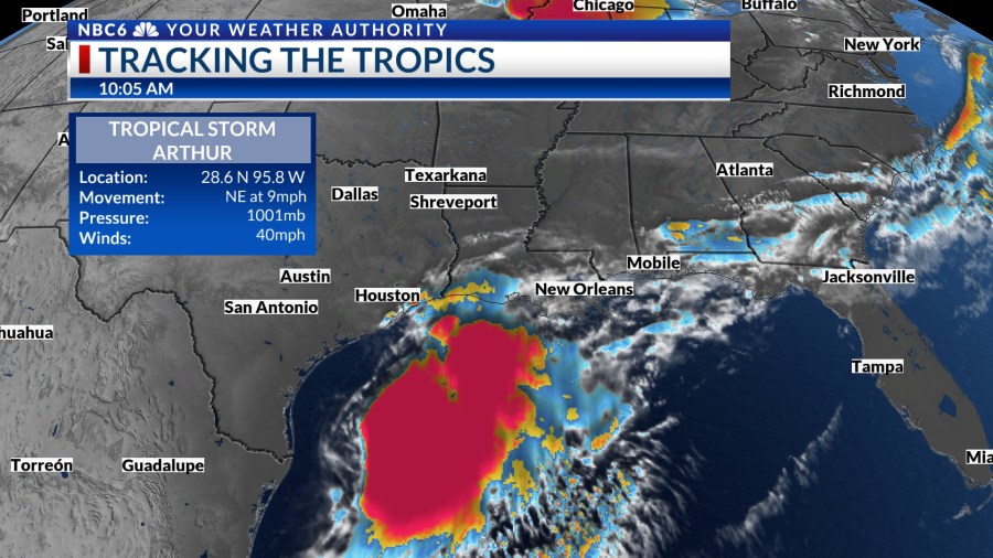 Tropical storm Arthur forms in Gulf
