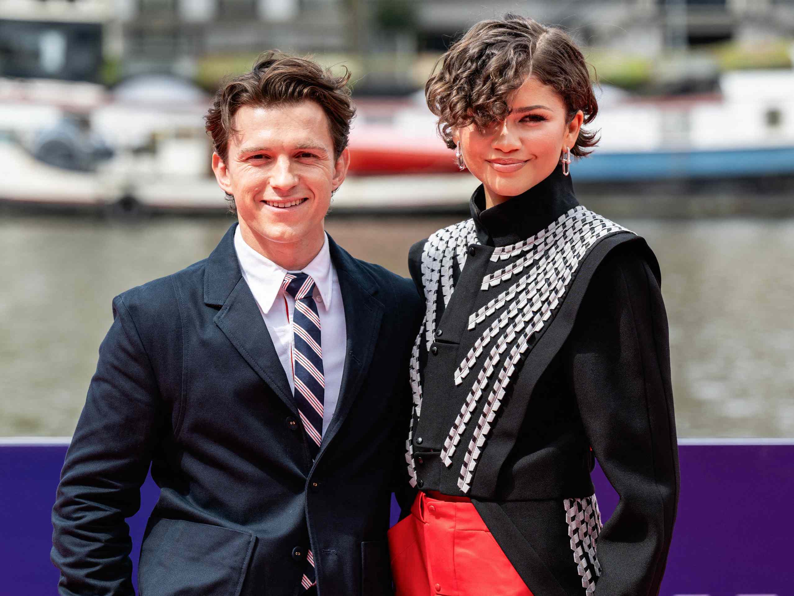Zendaya wows in red-hot micro mini for first red carpet with Tom ...