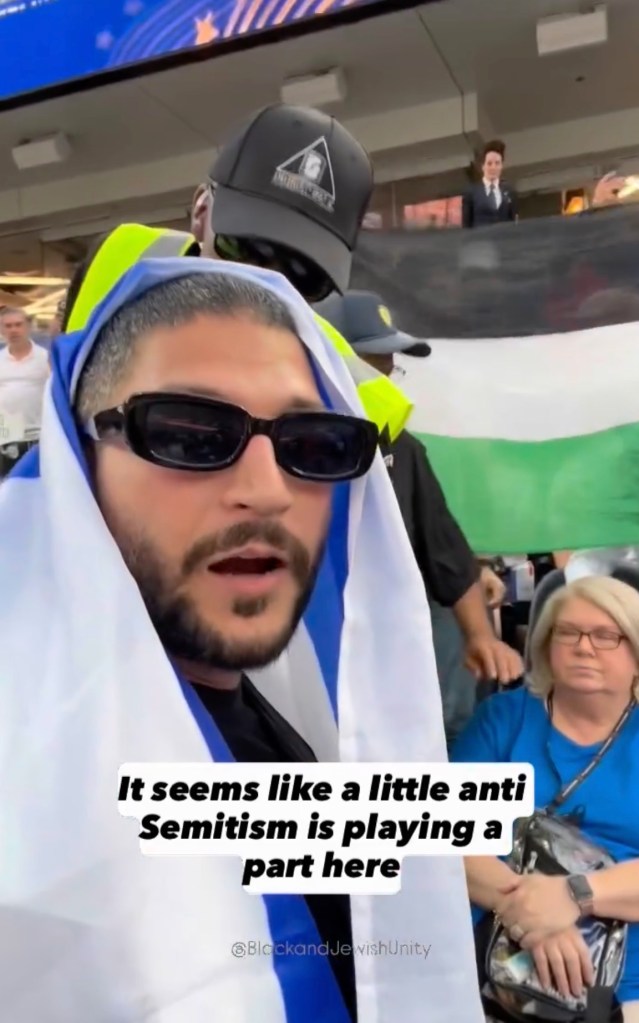 Moment Israeli flag-waving fan ejected from World Cup game — as ...