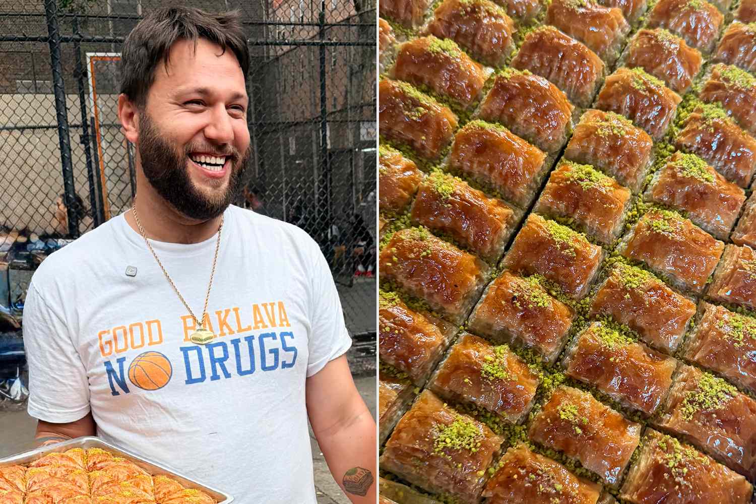 Man goes viral for giving out baklava at Knicks games in NYC (exclusive)
