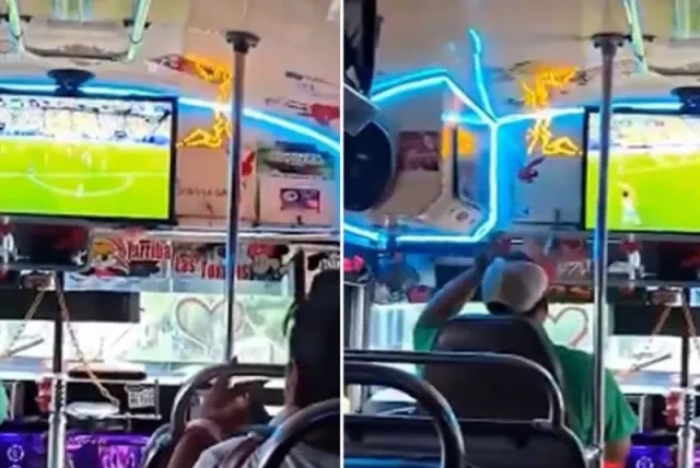 Video | Conductor instaló una pantalla en su bus para no perderse los ...