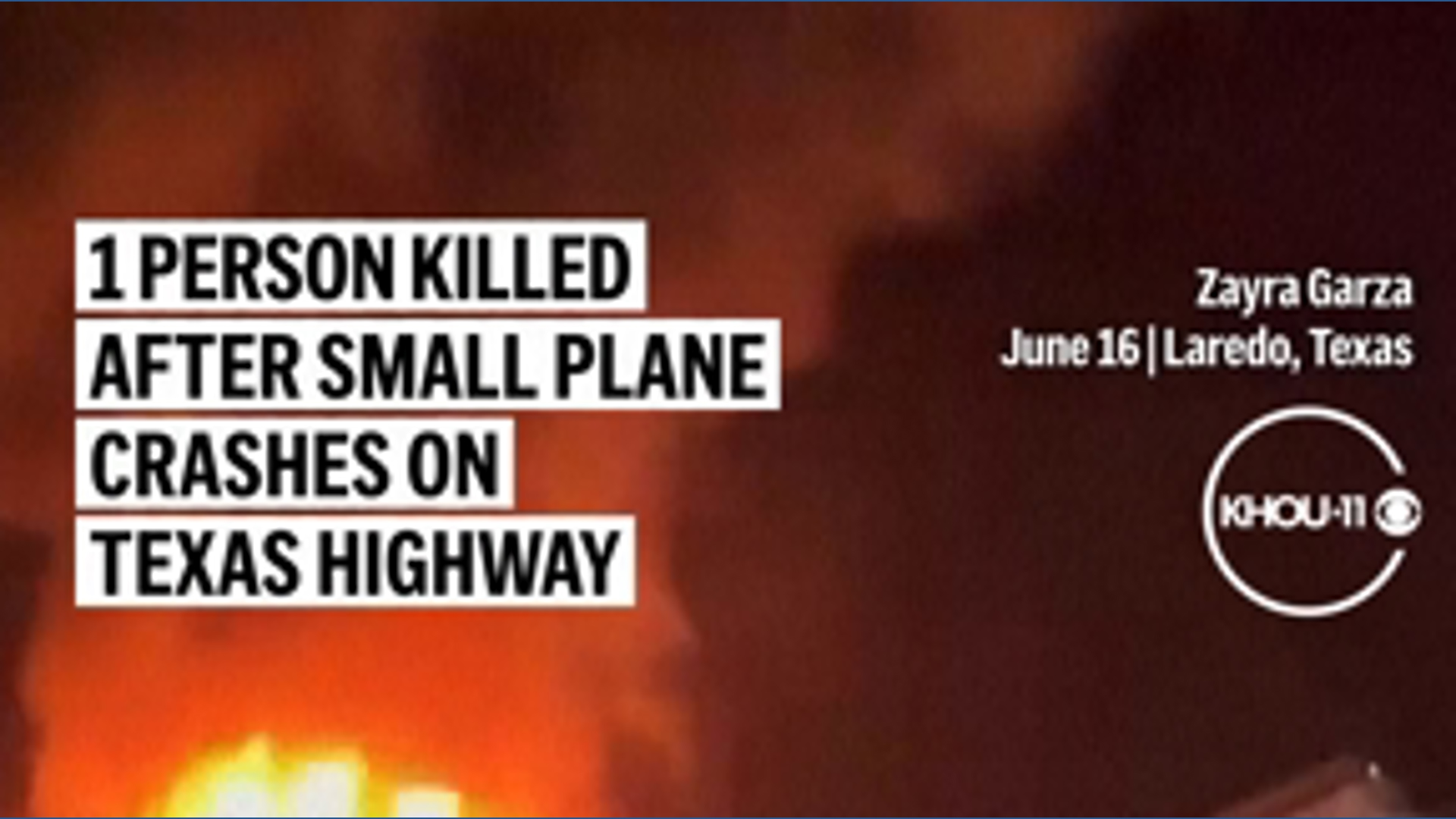 One dead after business jet crashes, ignites fire on highway
